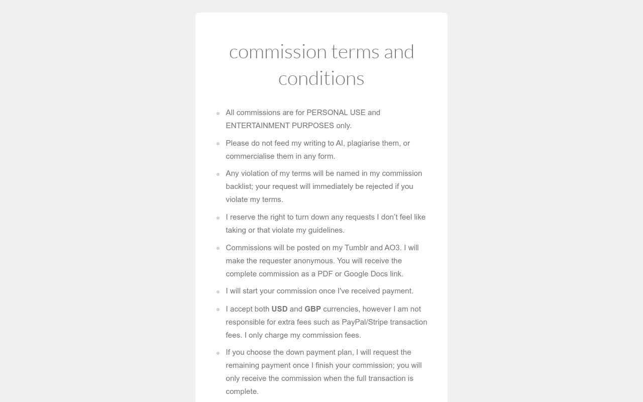 terms and conditions